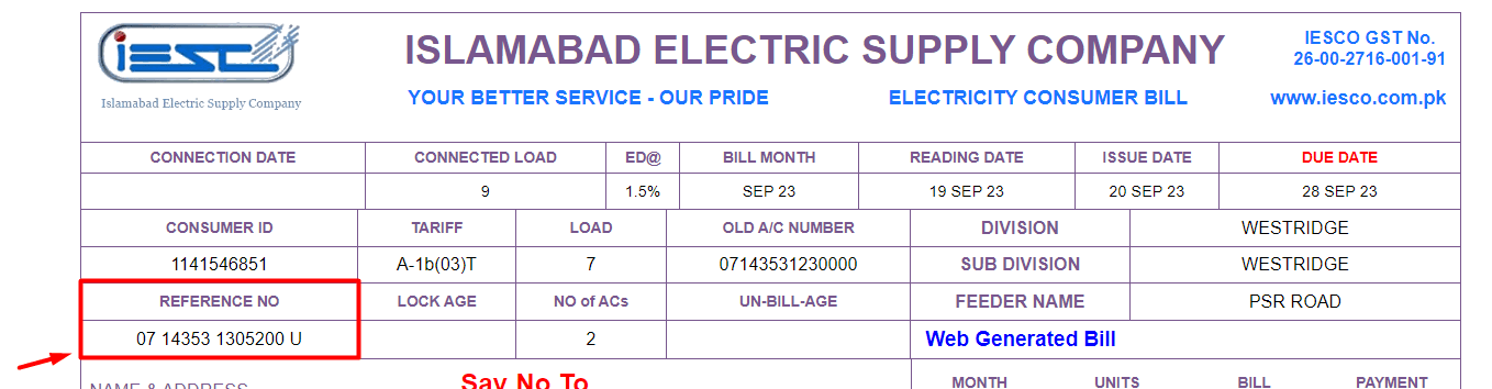 IESCO Bill Online - Pakistan Wise