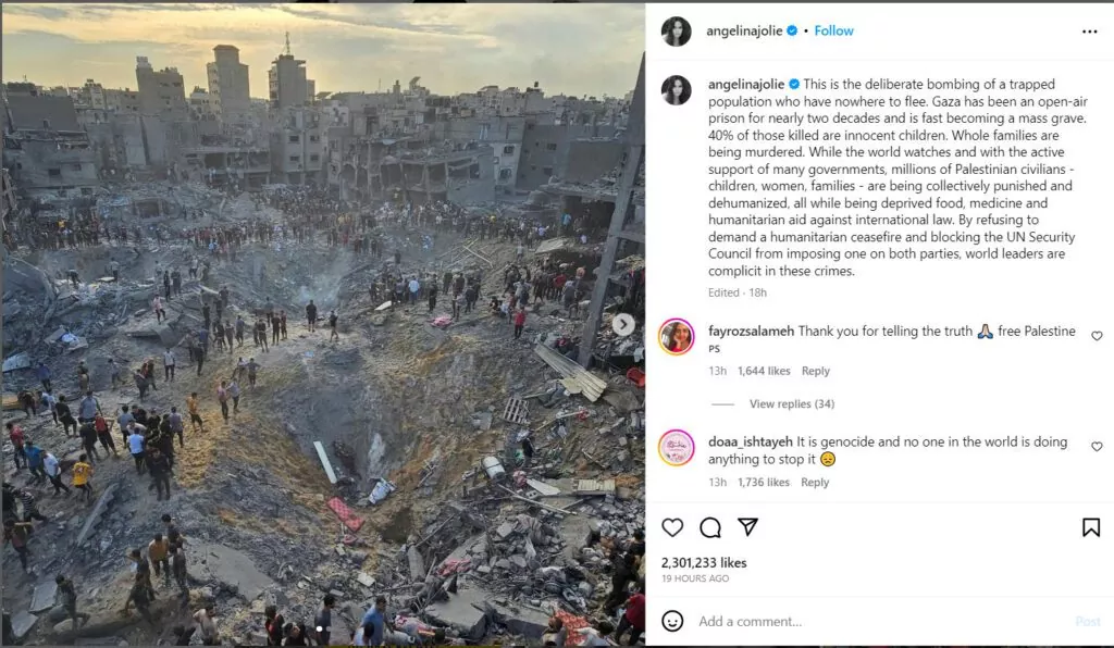 Angelina Jolie's Urgent Plea for Gaza - Pakistan Wise